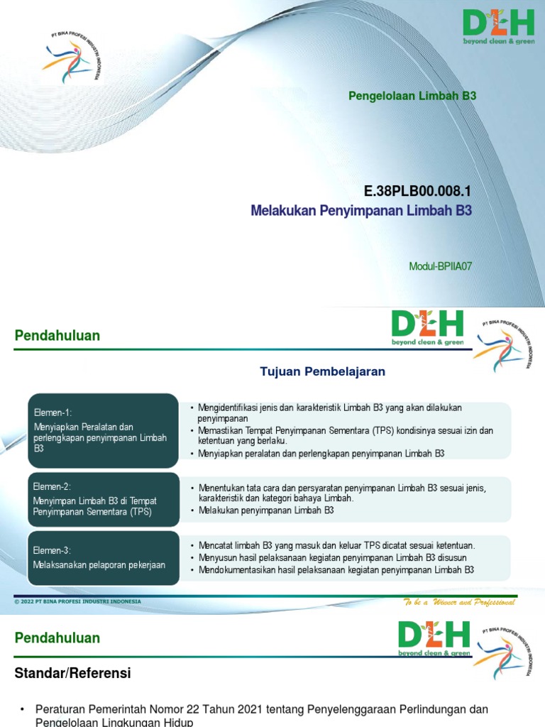 Modul-Bpiia07 Melakukan Penyimpanan Lb3 (Sh2023) - DLH Prov Jabar | PDF