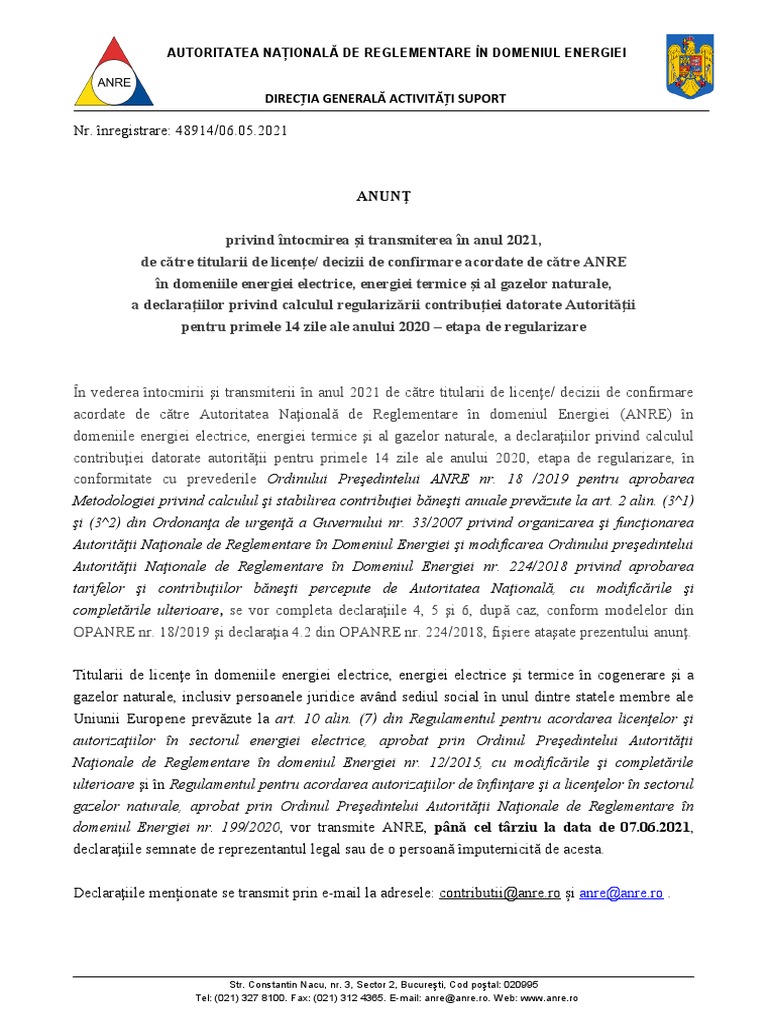 Anunt_14_zile_reg_2020___Anexe | PDF