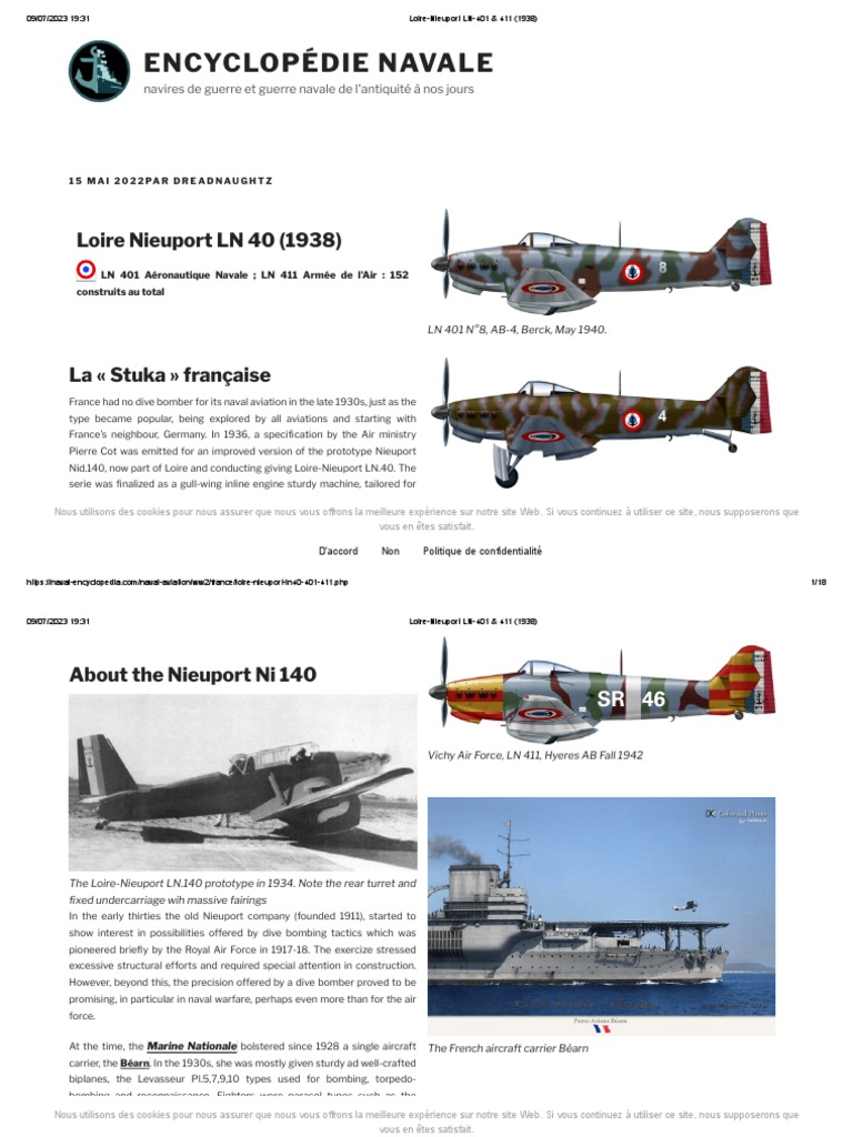 Loire-Nieuport LN-401 & 411 (1938) | PDF | Aviation | Aircraft