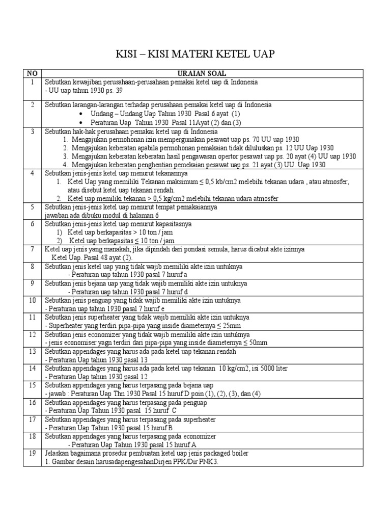 Contoh Soal Peswat Uap | PDF | Griya & Taman | Sains & Matematika