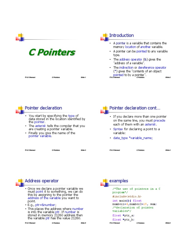Lecture 09 Pointers | PDF Lecture 09 Pointers | PDF