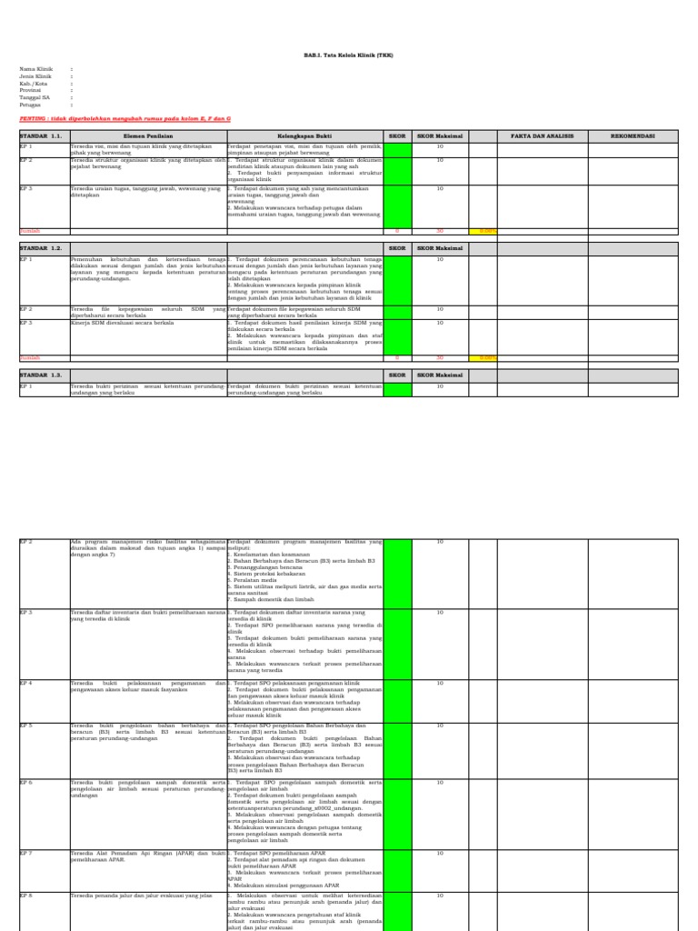SA TemplateKlinik Dfo | PDF