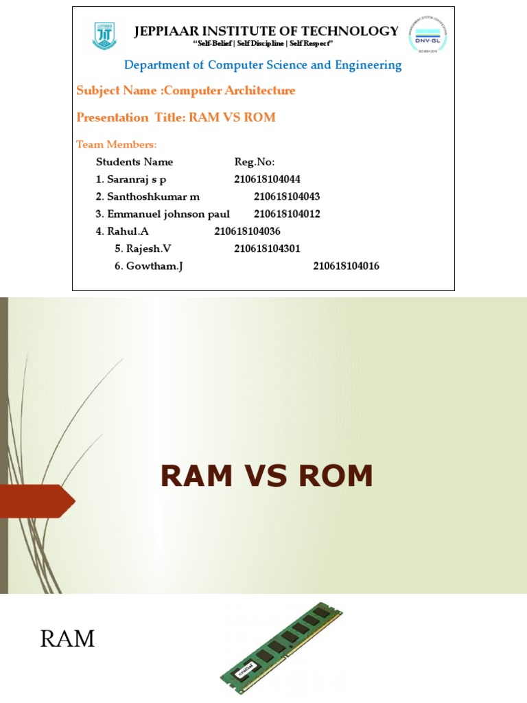 Ram Vs Rom | PDF | Random Access Memory | Read Only Memory