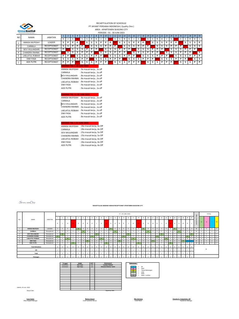 Time Sheet Juni 2023 Pbi | PDF