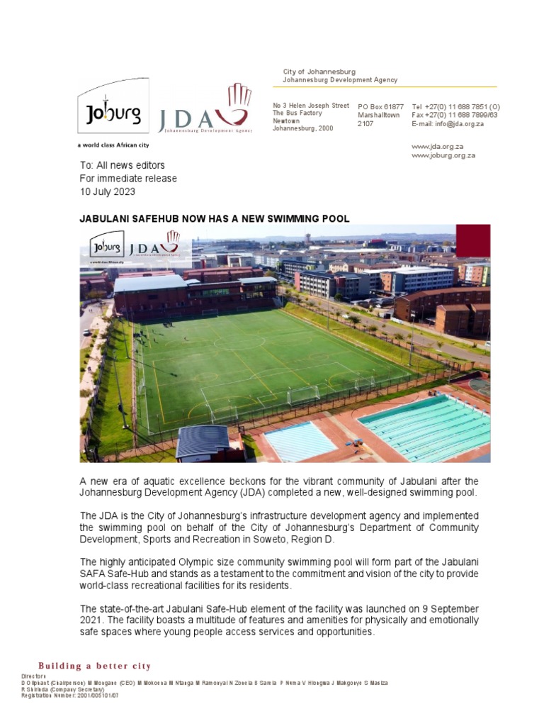Jabulani Node Now Has A New Swimming Pool Final | PDF | Swimming
