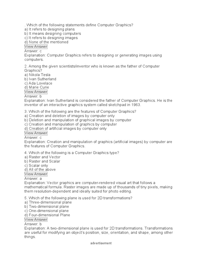 Computer Graphics | PDF | Computer Graphics | Computer Monitor