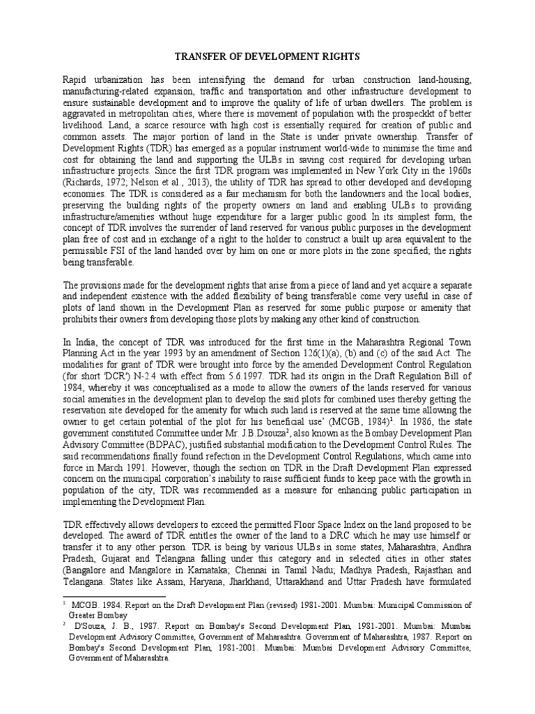 TDR Final Feb 14 | PDF | Lease | Economies