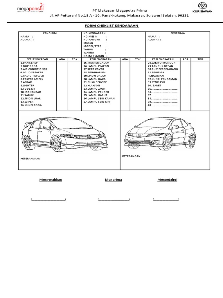 Serah Terima Kendaraan | PDF
