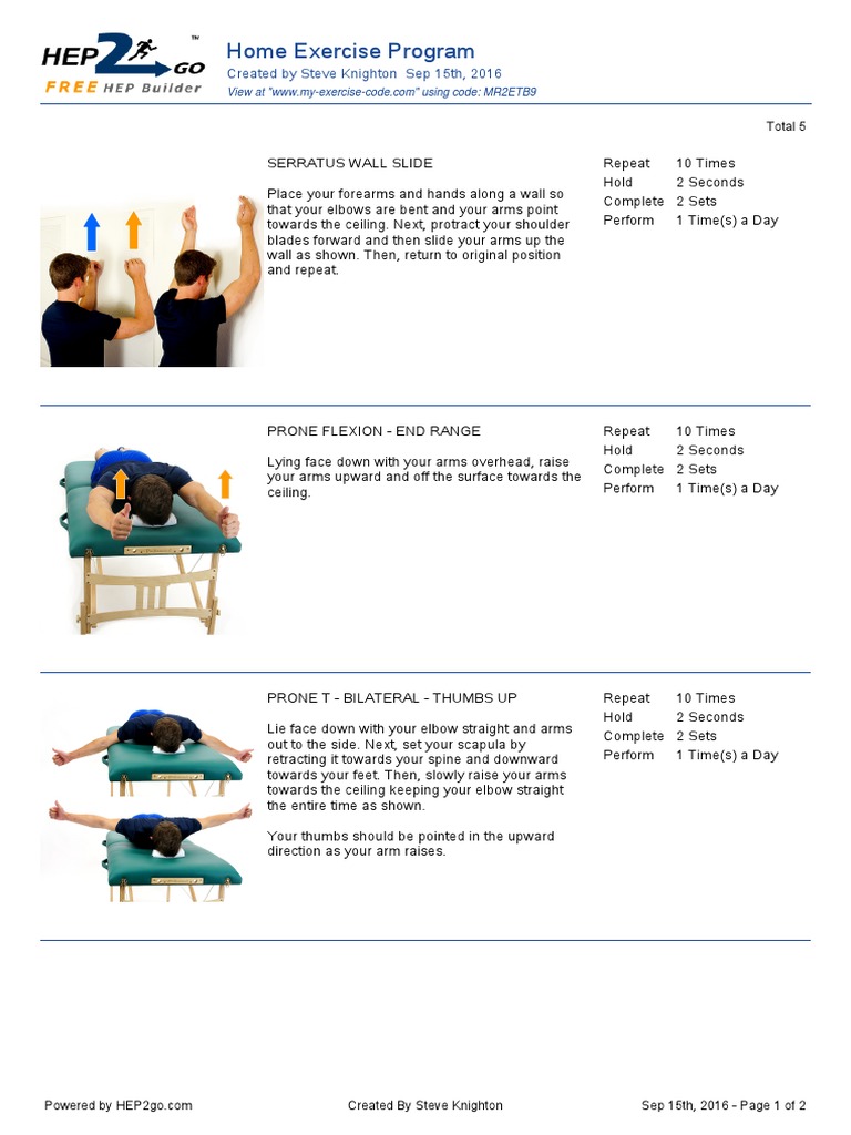 Scap Stability Exercise | PDF | Elbow | Arm