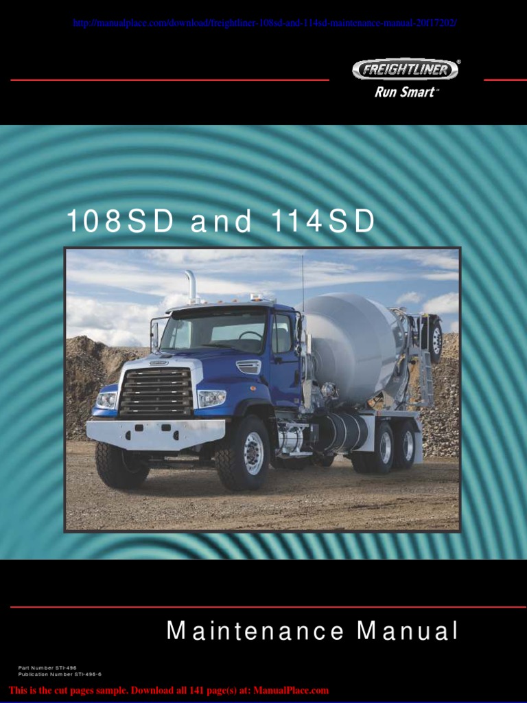 Freightliner 108sd and 114sd Maintenance Manual 20f17202 | PDF