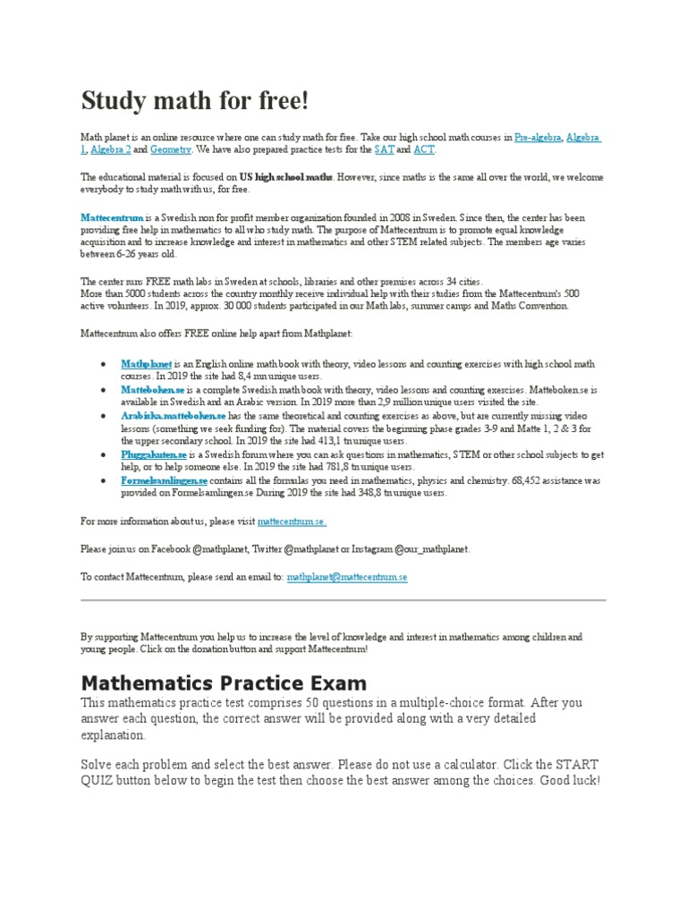 Math Reviewer | PDF | Mathematics | Multiple Choice