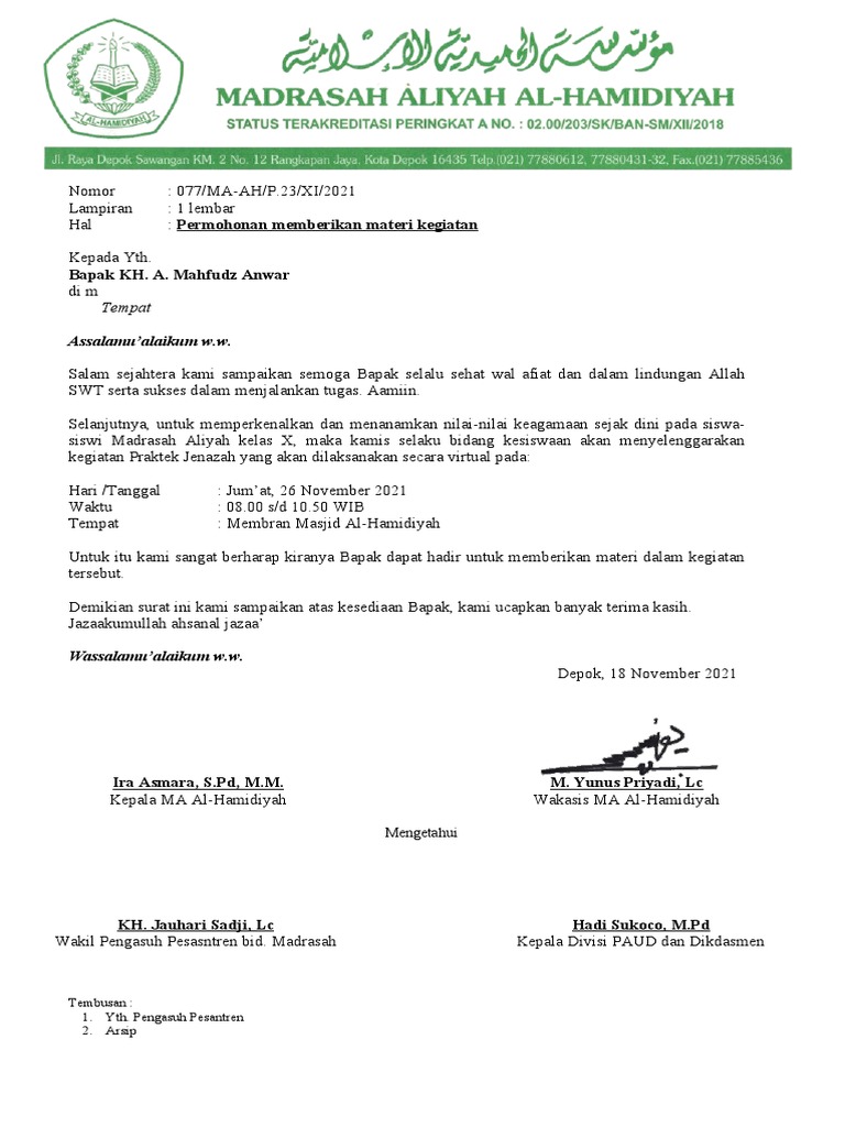 1pz - Surat To Pak Kyai Mahfudz | PDF