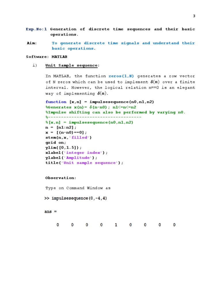 Dsp Lab Expt 1 Using Function 3 13 Pdf Function Mathematics 0152