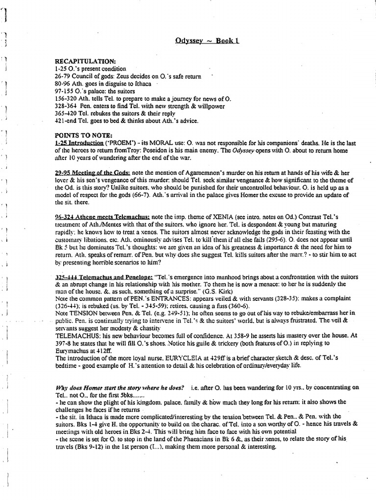 Odyssey Books 1-24 Notes - Angelfire | PDF