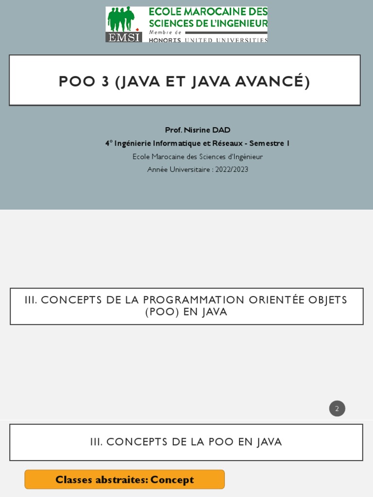 Chapitre3 - Part2 | PDF | Classe (informatique) | Java (Langage de programmation)