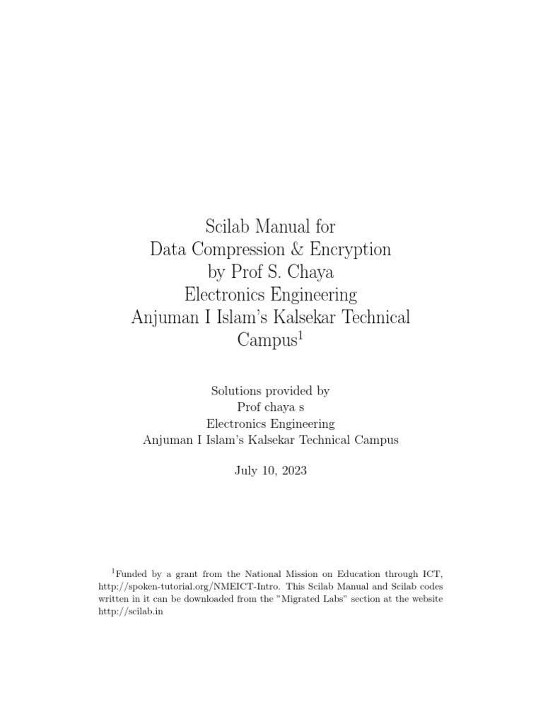 Data Compression & Encryption - Prof - S. Chaya | Download Free PDF | Data Compression | Code