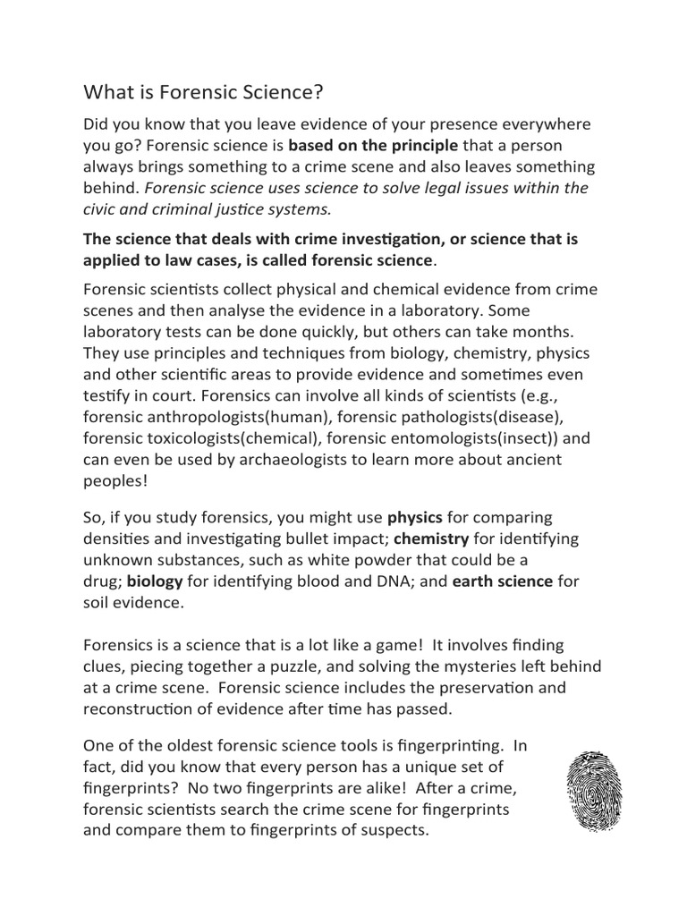 Forensic Science Lesson | PDF