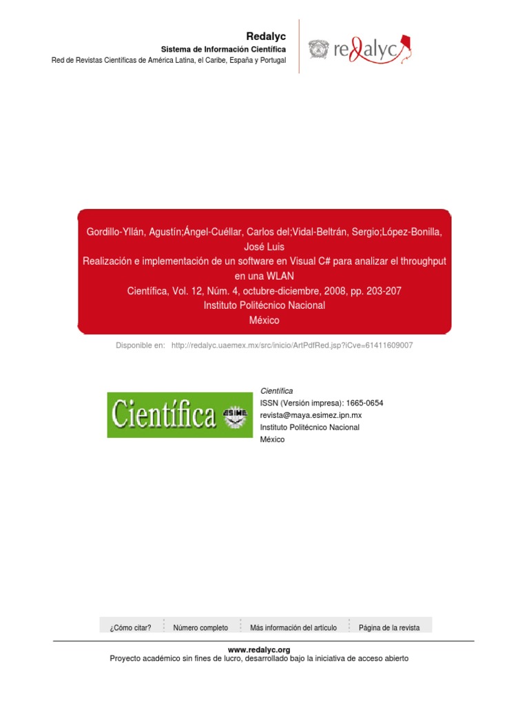 Redalyc: Sistema de Información Científica | PDF | Ieee 802.11 ...