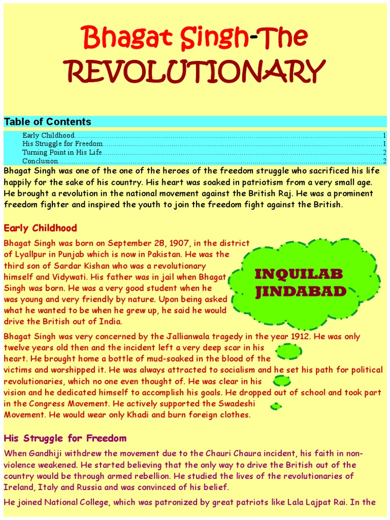 Bhagat Singh Q1 - Vansh Grover Writer | PDF