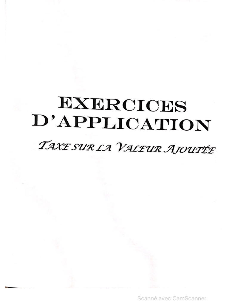 Exercices du TVA | PDF