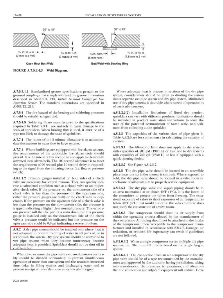 Dry Pipe Systems - NFPA 13 | PDF