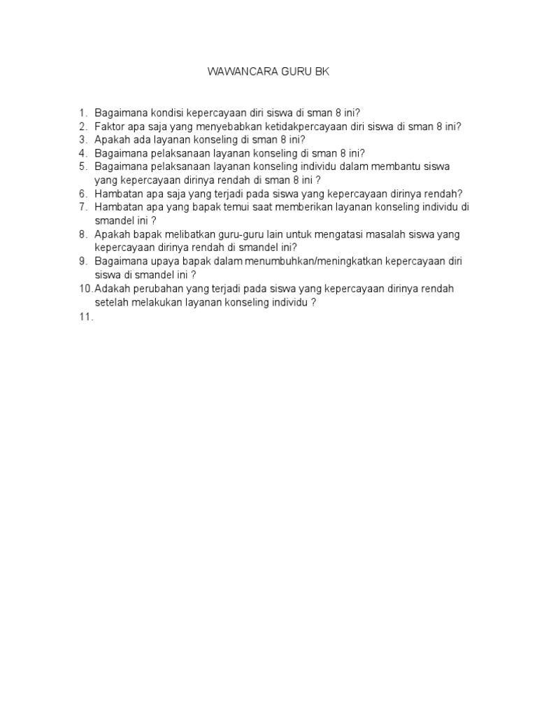 Wawancara Guru BK | PDF