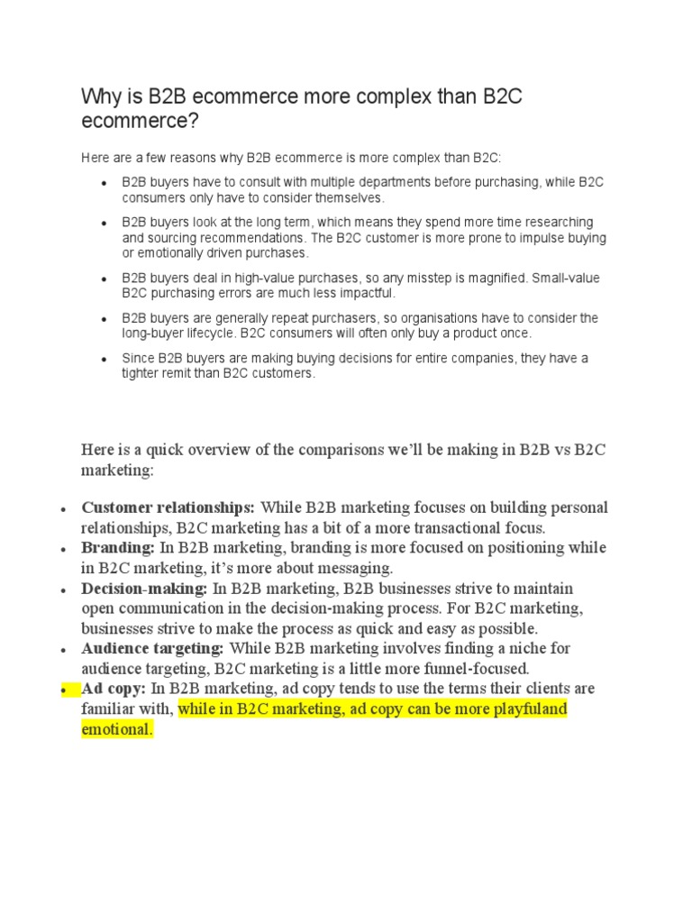 B2B Vs B2C | PDF