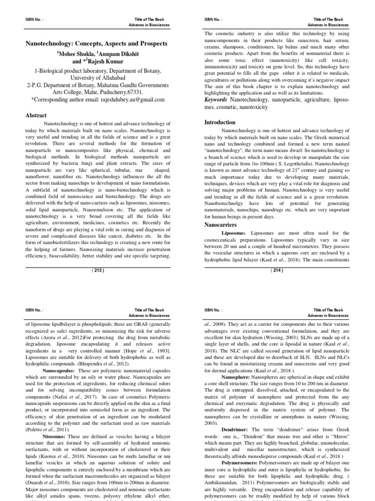 Nanotechnology Book Chapter Pdf Nanotechnology Titanium Dioxide