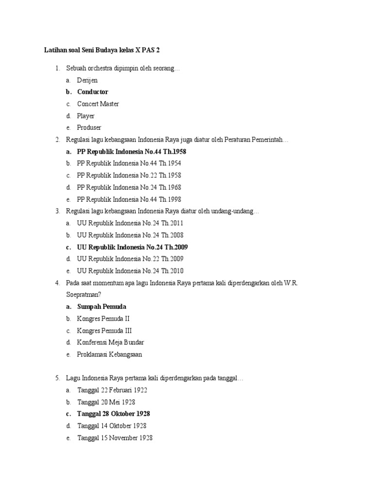 Kisi-Kisi Soal Pas 2 | PDF