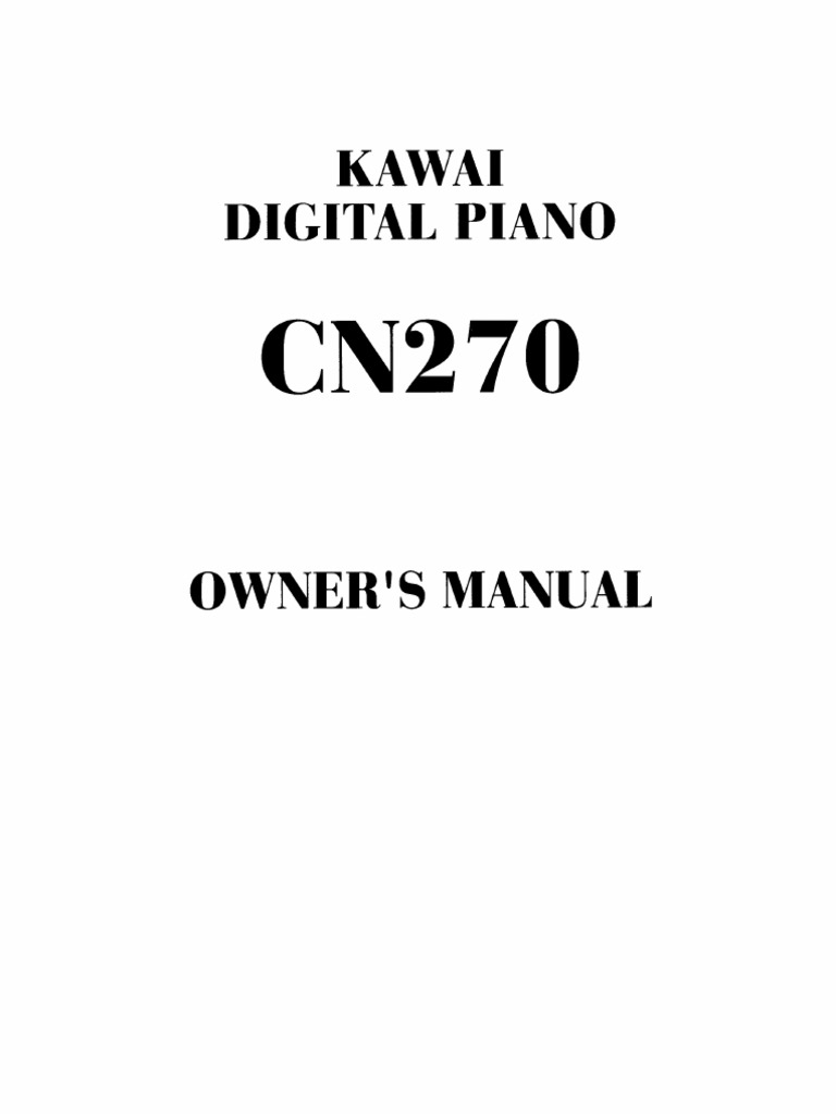 Kawai CN270 Digital Piano Manual | PDF