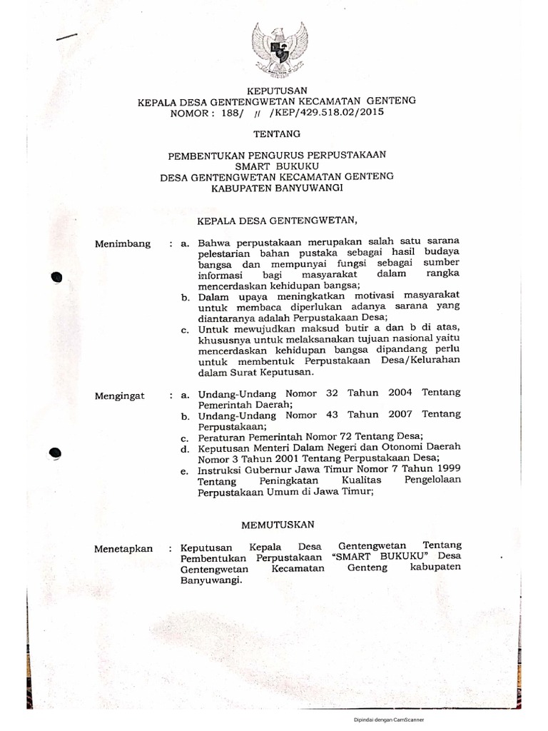 SK - 11 - PERPUSTAKAAN Desa | PDF