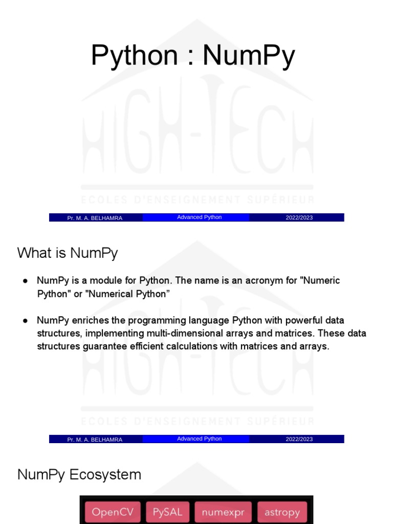Num Py | PDF | Parameter (Computer Programming) | Software Engineering Num Py | PDF | Parameter (Computer Programming) | Software Engineering