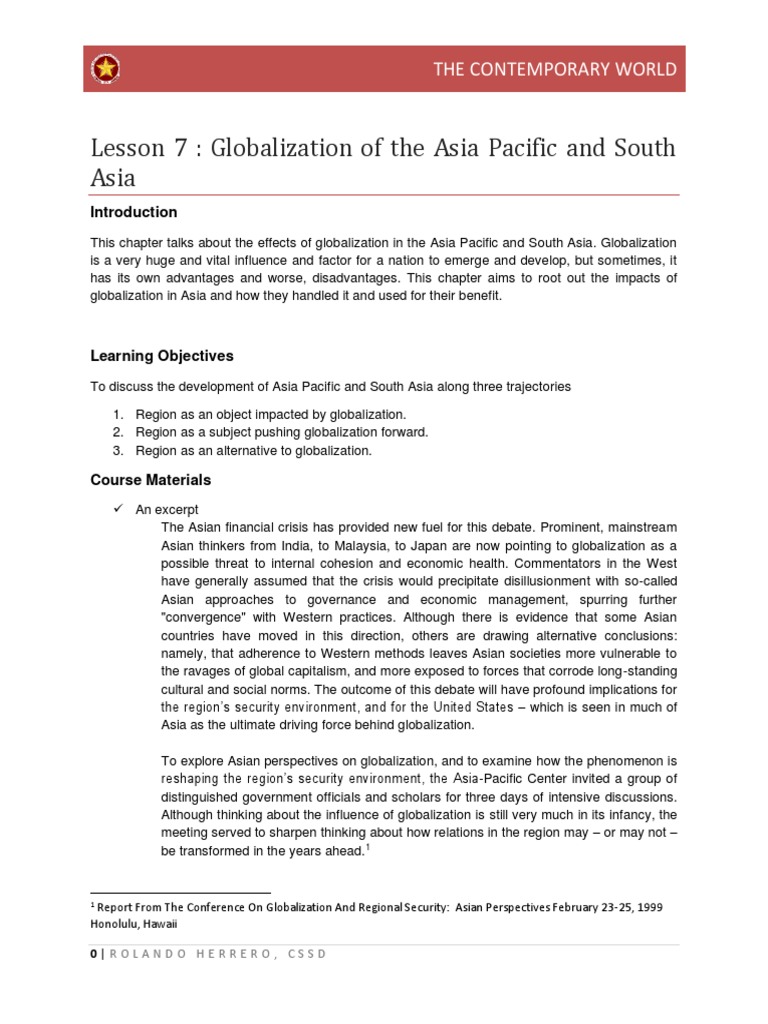 Globalization in Asia Pacific & South Asia | PDF | Media (Communication ...