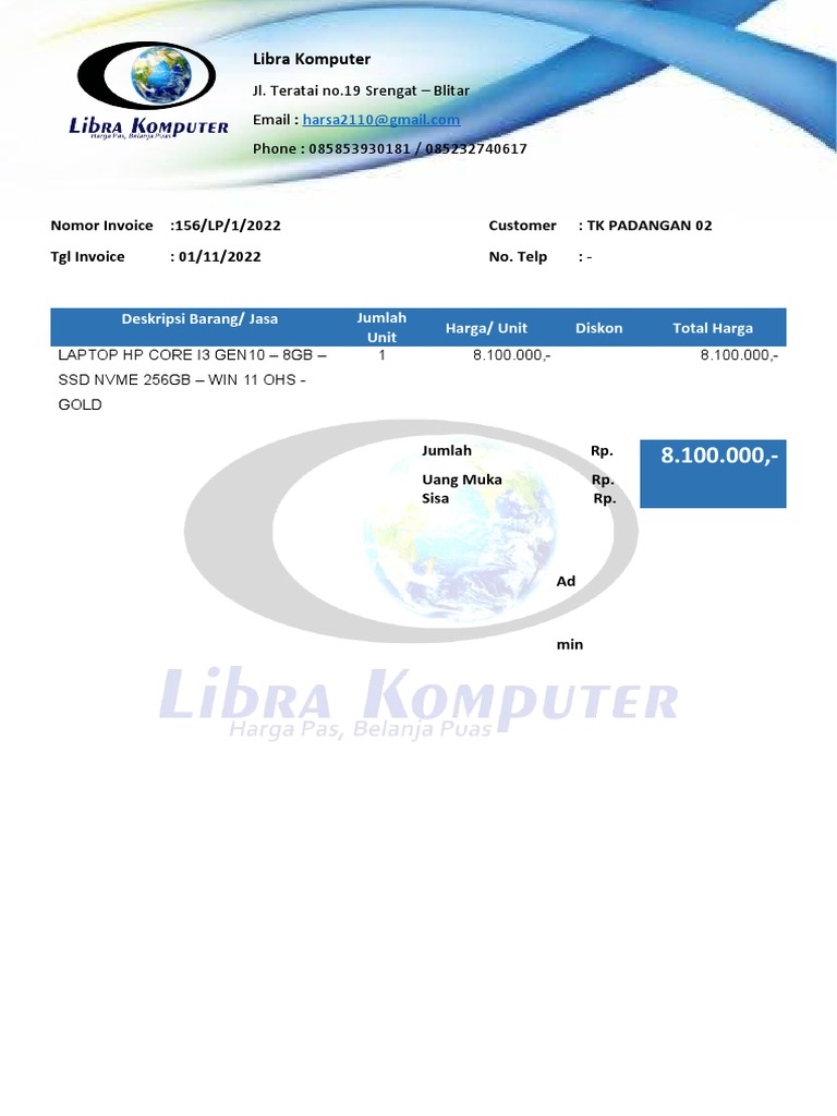 Invoice Libra Kom | PDF