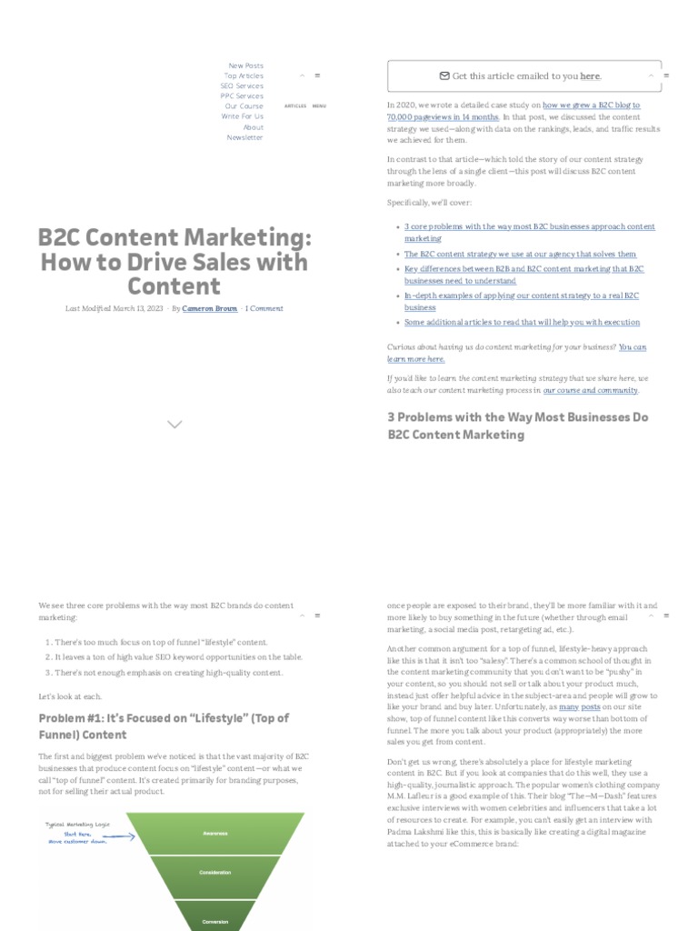 B2C Content Marketing Strategies for Sales | PDF