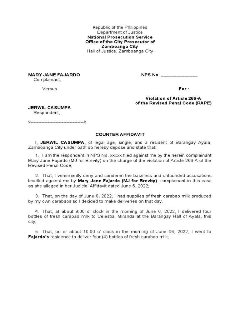 Counter Affidavit FinaL | PDF | Misconduct | Justice