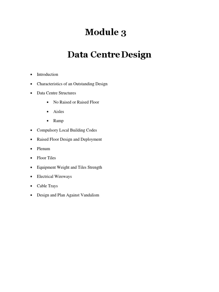 M 3 - Data Centre Design | PDF | Data Center | Building Engineering