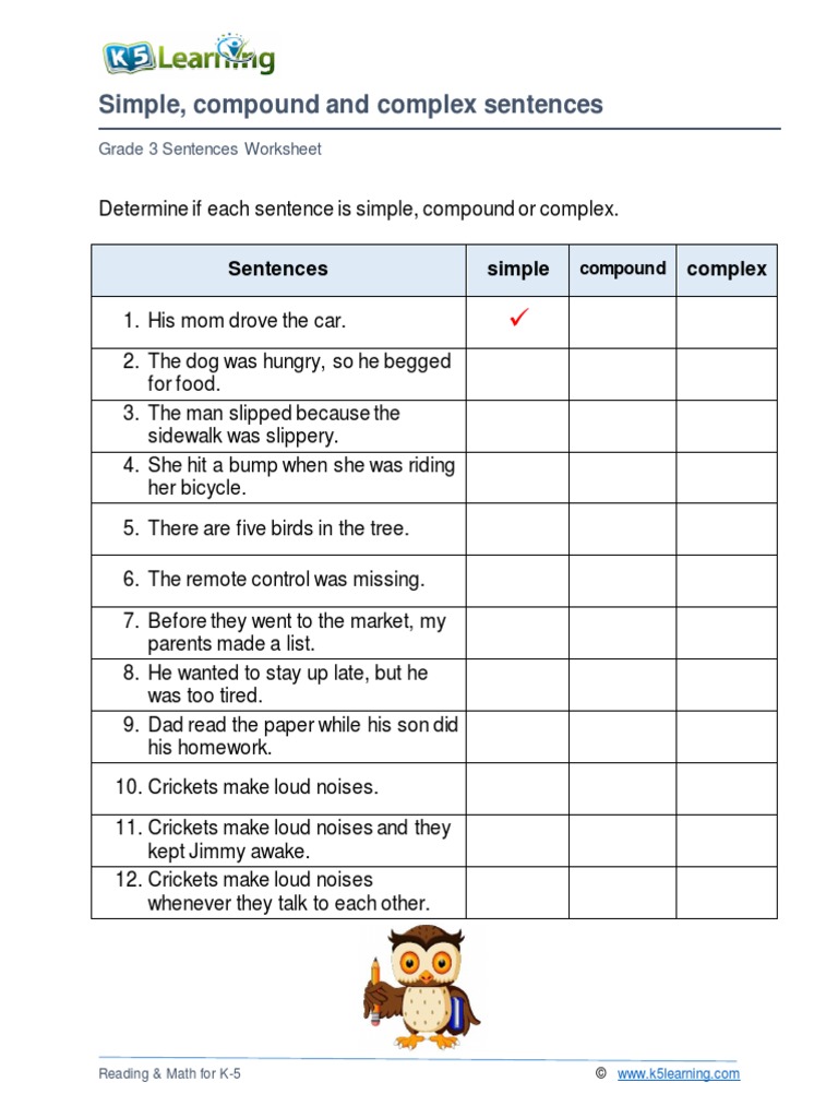 grade-3-simple-compound-complex-sentences-b | PDF
