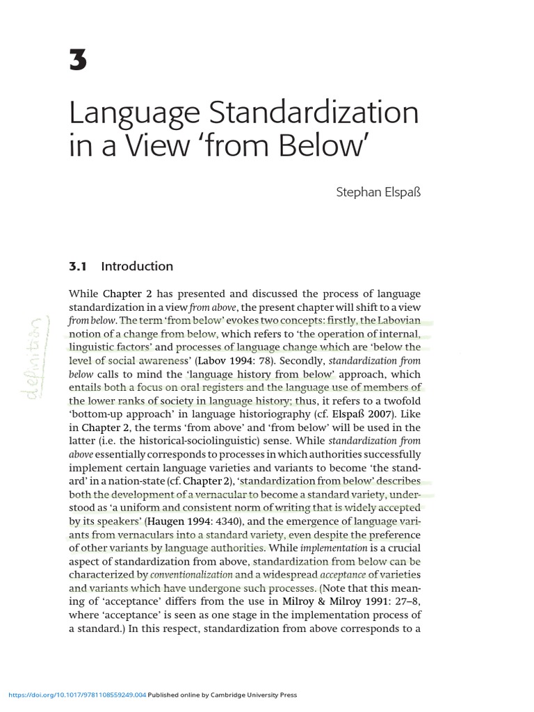 Elspass - 2021 - Language Standardization From Below | PDF | German ...