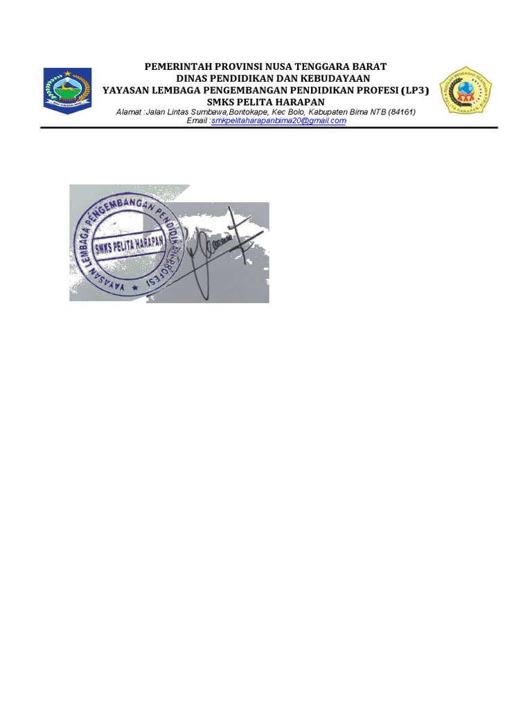 Kop Surat SMKS Pelita Harapan | PDF