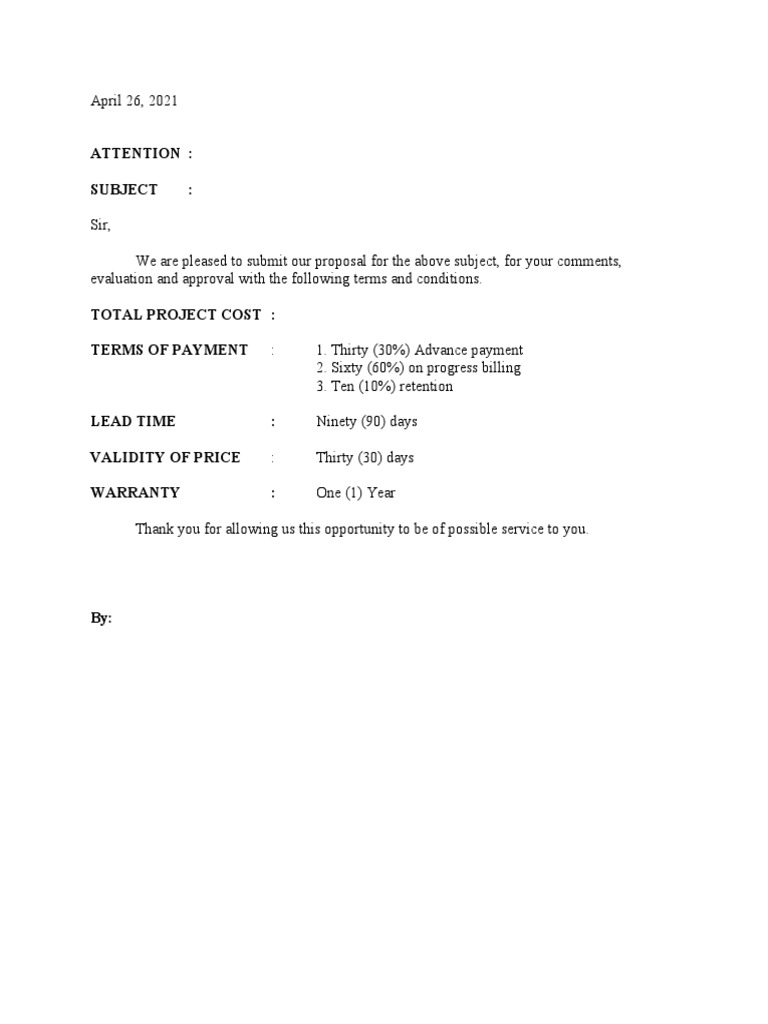 Bid Lump Sum Format | PDF