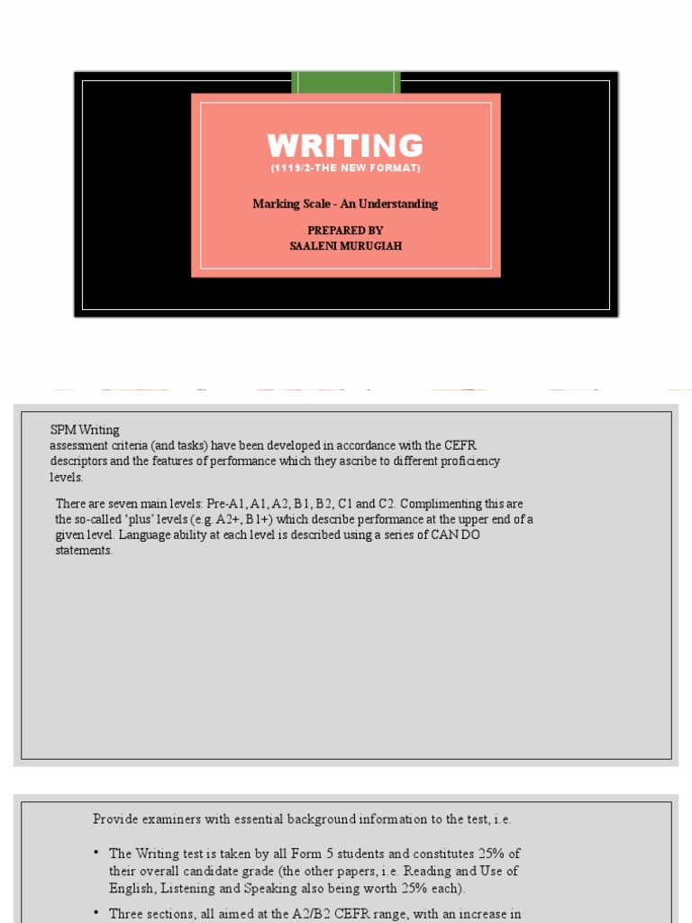 SPM WRITING TEST - AN Understanding | PDF | Essays | Language Mechanics