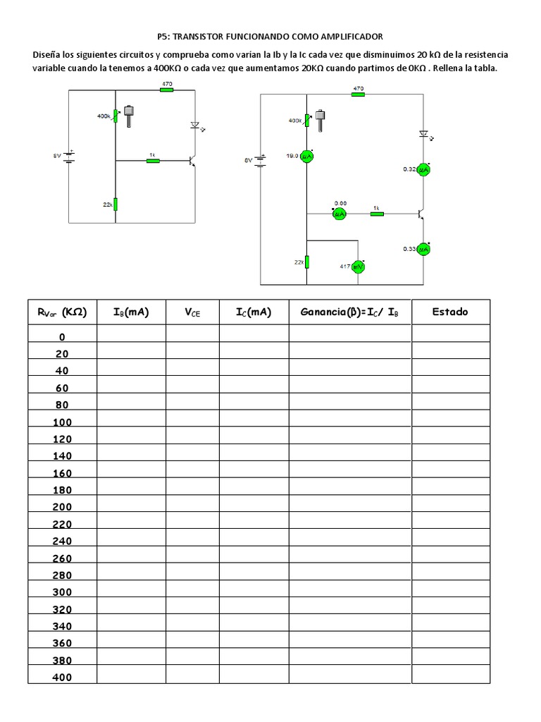 P5 Transistor Funcionando Como Amplificador | PDF