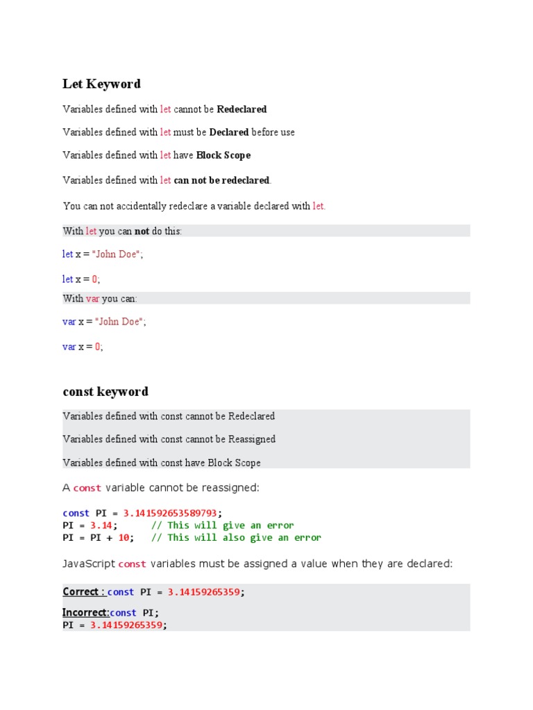 Let Keyword | PDF | Teaching Methods & Materials