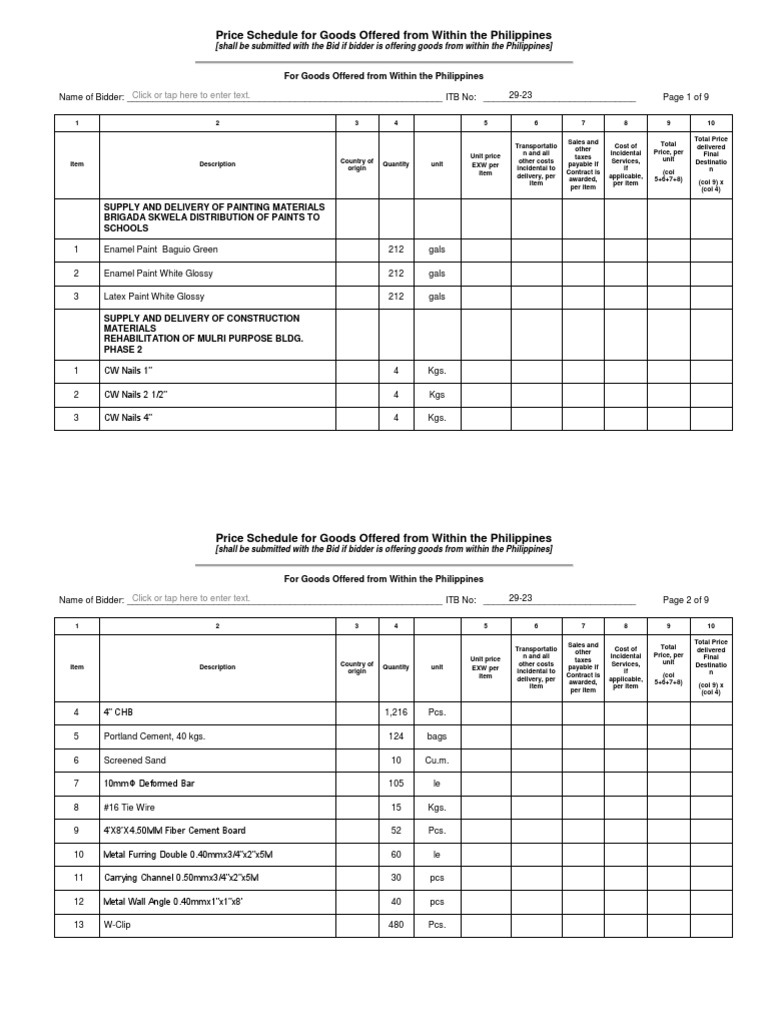 Price Schedule | PDF | Prices | Personal Computers