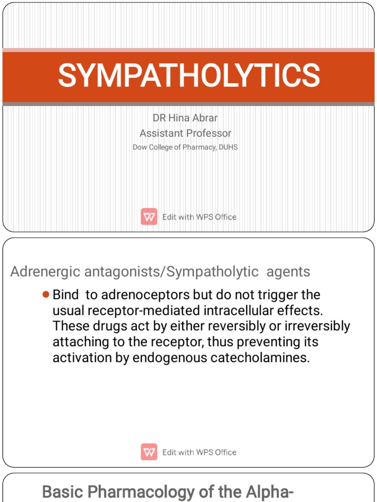 5 Sympatholytics | Download Free PDF | Cardiovascular System | Drugs