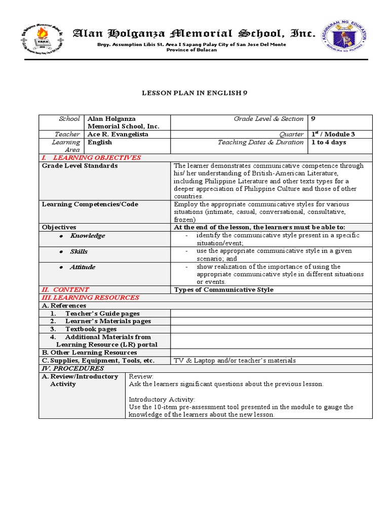 LP - Employ Appropriate COMMUNICATIVE STYLE For Various Situation ...