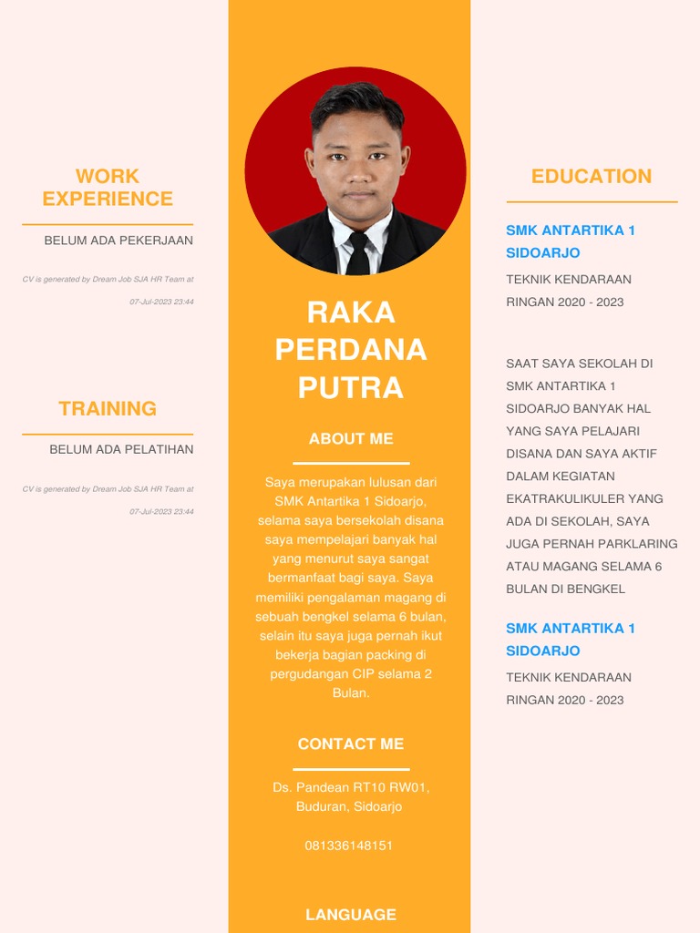 CV - Raka Perdana Putra | PDF
