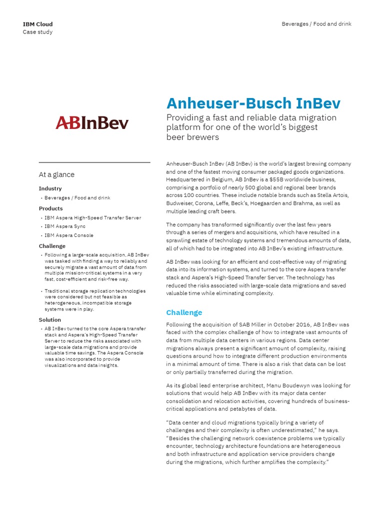 Anheuser-Busch InBev | PDF | Cloud Computing | Computing