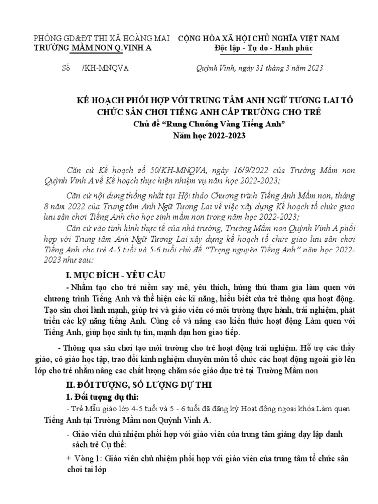 KH RCV MN QU NH VINH A 2023 Đ | PDF